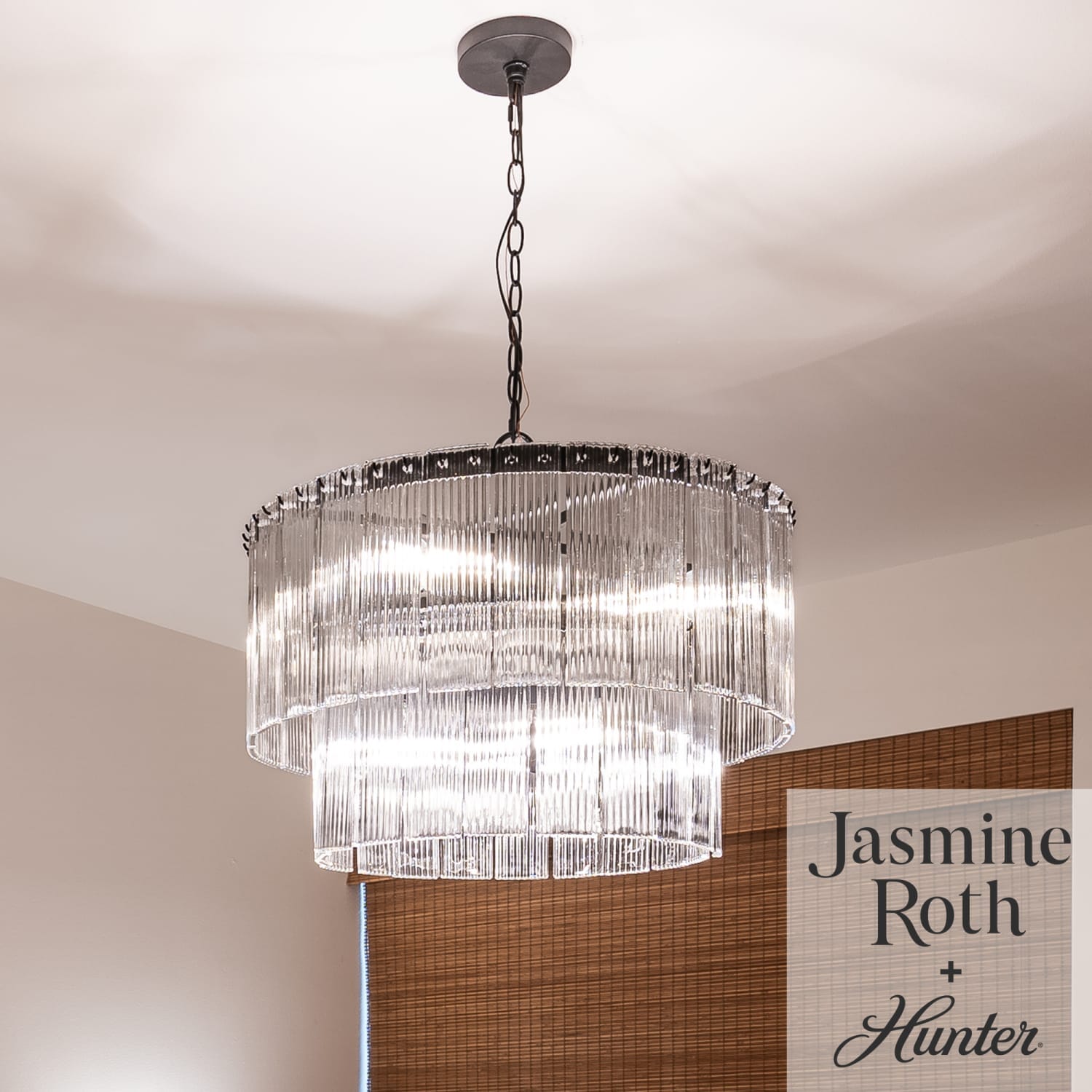 Hunter Ontario Jasmine Roth 6 Light Medium 24 Inch Chandelier Ceiling ...
