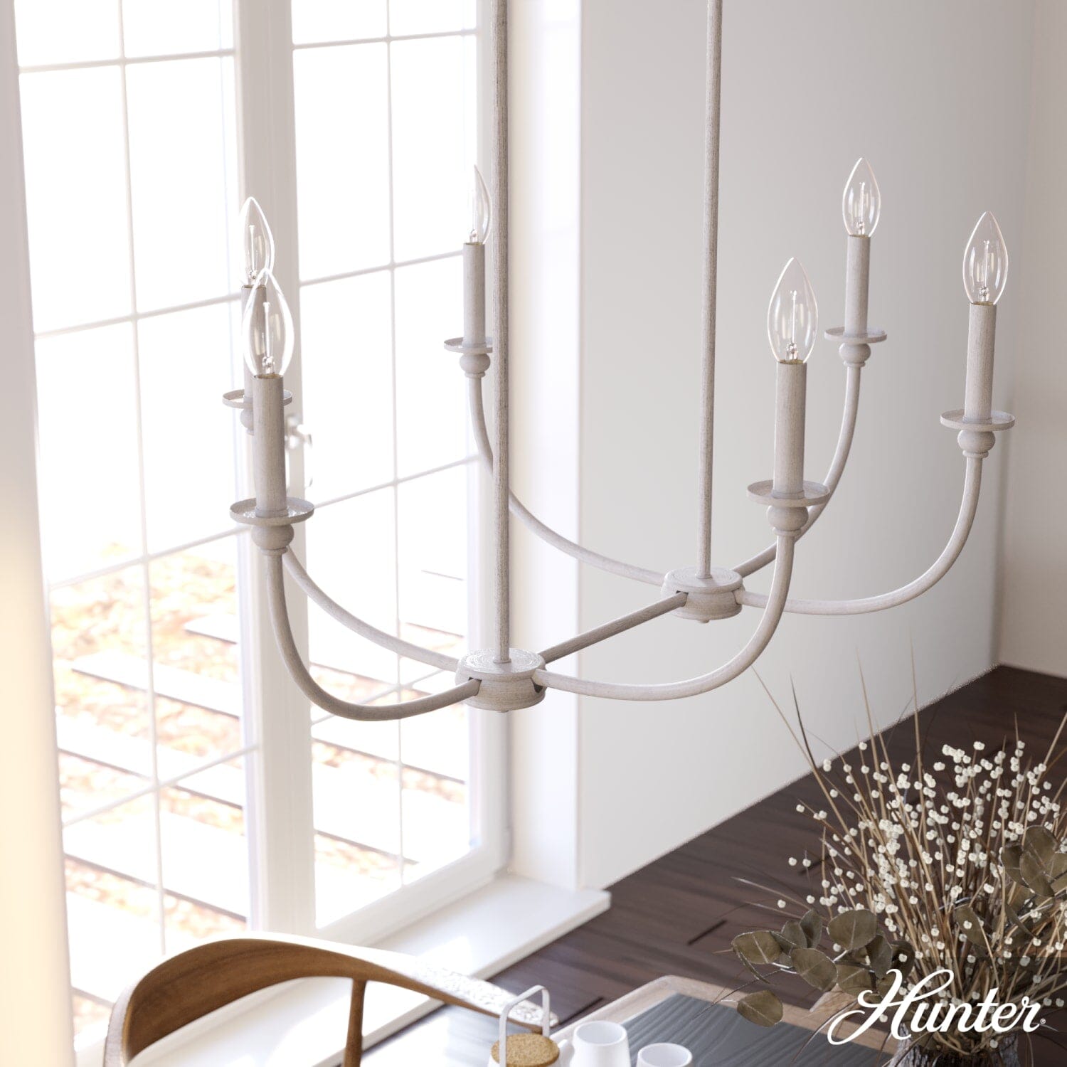 Hunter Southcrest 6 Light Linear Chandelier Ceiling Light – Hunter Fan