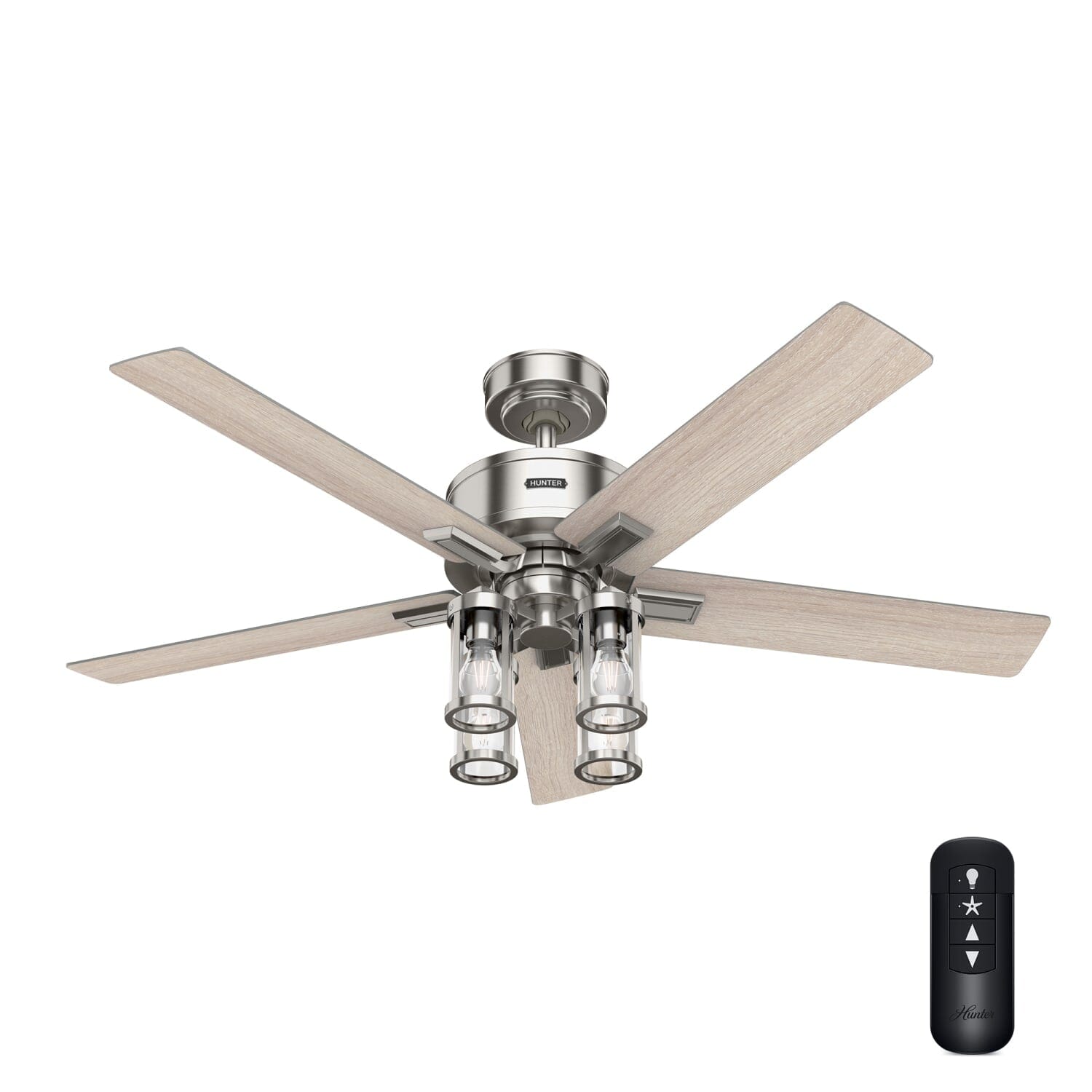 Hunter Astwood II Indoor with LED Light 52 inch with Remote – Hunter Fan