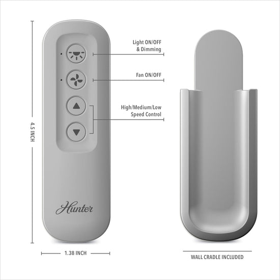 Hunter Universal Fan-Light Remote Control with Receiver - 99770 ...