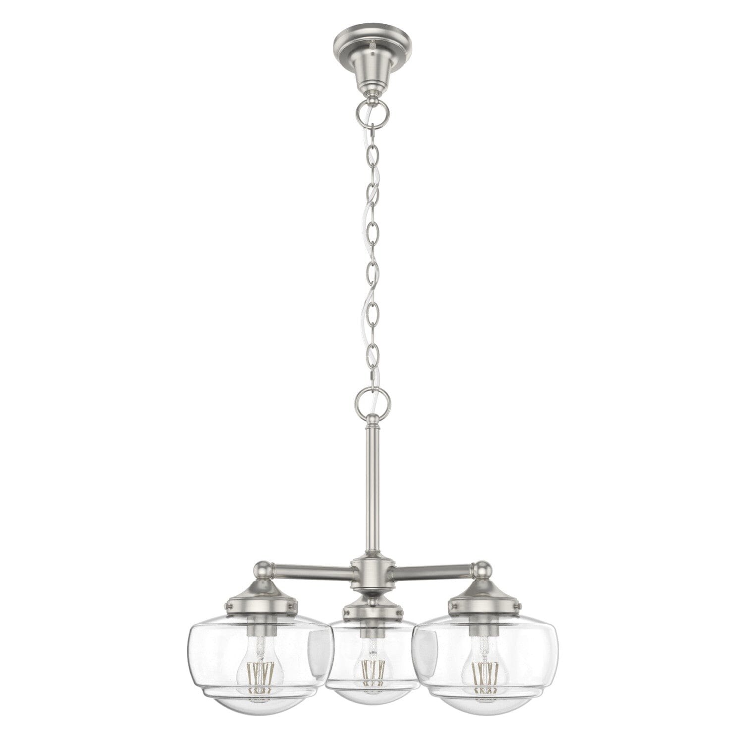Hunter Saddle Creek Clear Seeded Glass 3 Light Chandelier Ceiling Light ...