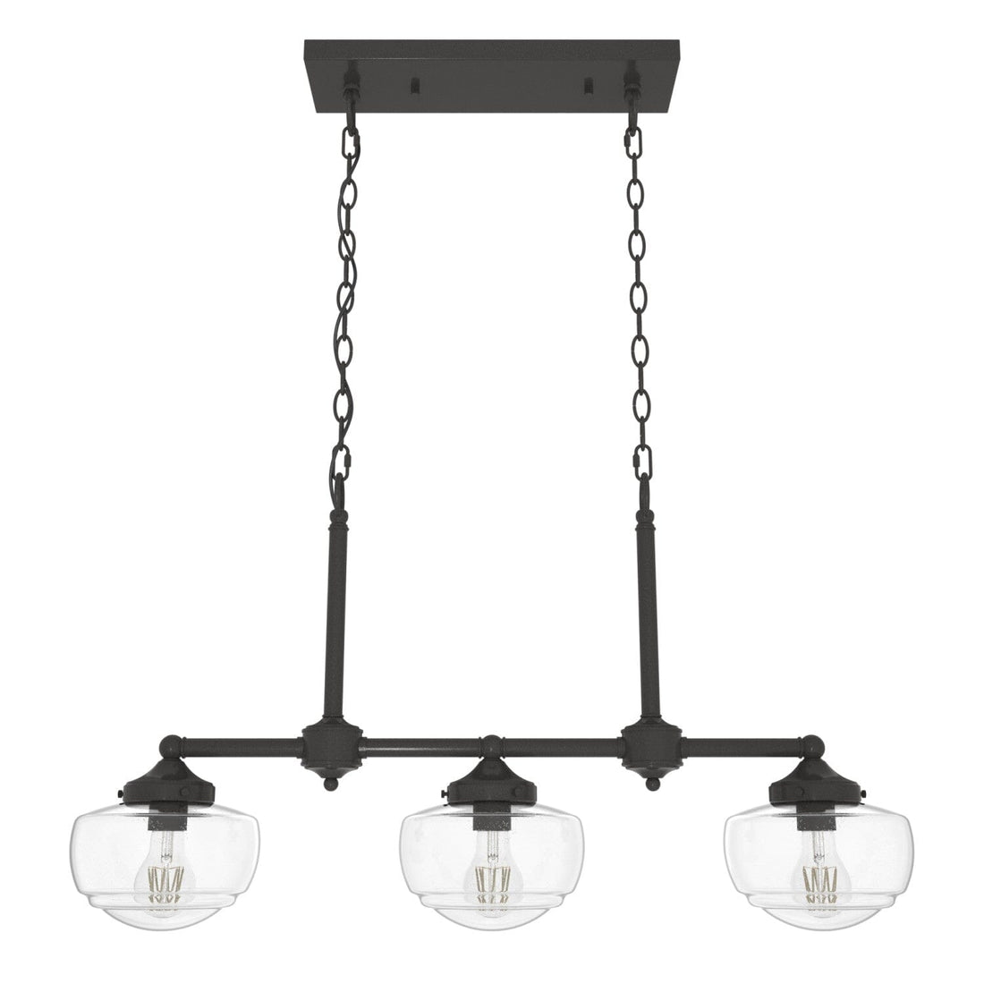 Saddle Creek Clear Seeded Glass 3 Light Linear Chandelier - 19491 ...