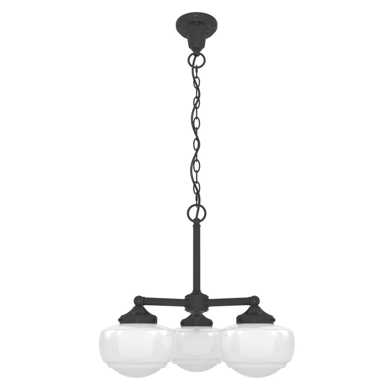 Hunter Saddle Creek Shiny Cased White Glass 3 Light Chandelier Ceiling ...
